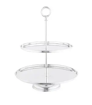 GREGGIO Plated Georgian 2-tier Cake Stand - Silver