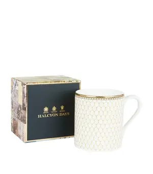 Halcyon Days Antler Trellis China Mug - Ivory