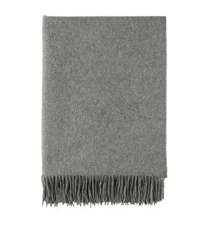 Harrods Cashmere Fringed Throw - Grey