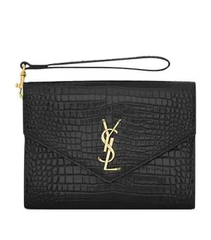 Saint Laurent Monogram Envelope Pouch - Black