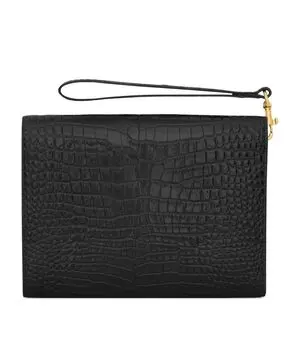 Saint Laurent Monogram Envelope Pouch - Black