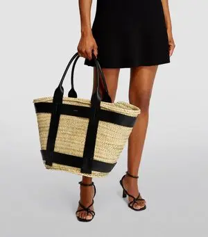 DEMELLIER Maxi Raffia Santorini Tote Bag