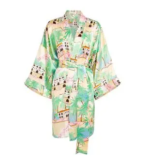 Olivia Von Halle Olivia Von Halle Silk Mimi Robe Multi