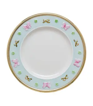 VILLARI Blooming Butterfly Dessert Plate - Blue
