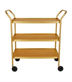 KAYMET Aluminium Three-tiered Trolley - Gold