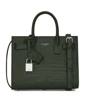 Saint Laurent Nano Sac De Jour Croc-embossed Tote Bag
