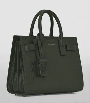 Saint Laurent Nano Sac De Jour Croc-embossed Tote Bag