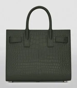 Saint Laurent Nano Sac De Jour Croc-embossed Tote Bag