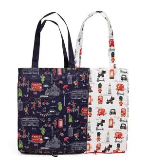 Harrods Recycled City Bear And Sw1 Pocket Shopper Bag