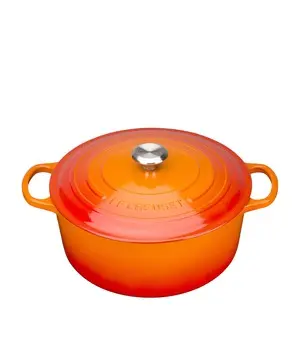 LE CREUSET Cast Iron Round Casserole Dish - Orange