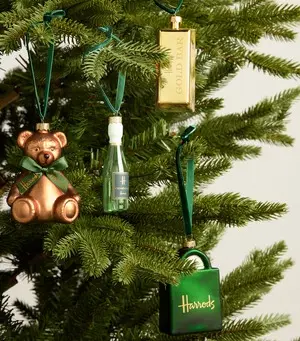 Harrods Glass-blown Heritage Tree Decorations - Green