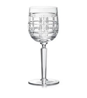 Ralph Lauren Hudson Plaid White Wine Glass - Clear