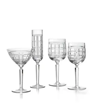 Ralph Lauren Hudson Plaid White Wine Glass