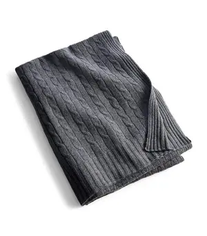 Ralph Lauren Cashmere Cable-knit Throw - Grey