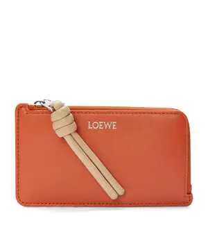 Loewe Leather Knot Coin And Card Holder - Brown