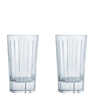Christofle Crystal Iriana Crystal Highball Glasses - Silver