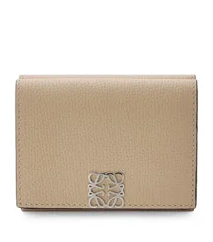 Loewe Leather Anagram Trifold Wallet - Beige