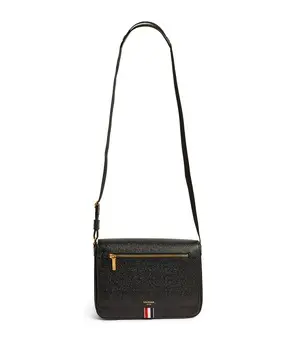 Thom Browne Pebbled Leather Reporter Bag - Black