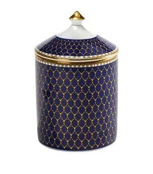 Halcyon Days Antler Trellis Lidded Jasmine Candle - Navy