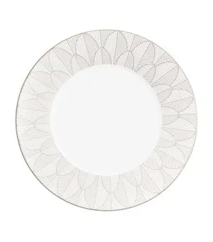 Christofle Porcelain Malmaison Platinum Impériale Dinner Plate - Silver