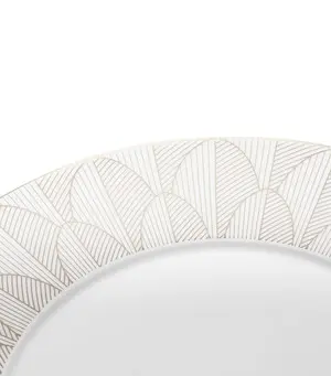 Christofle Porcelain Malmaison Platinum Impériale Dinner Plate