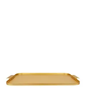 KAYMET Ribbed Serving Tray - Gold