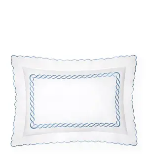 PRATESI Treccia Oxford Pillowcase - Blue