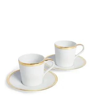 Ralph Lauren Wilshire Espresso Cup And Saucer - Gold