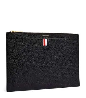 Thom Browne Small Leather Pouch - Black
