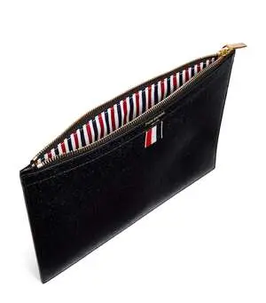 Thom Browne Small Leather Pouch - Black