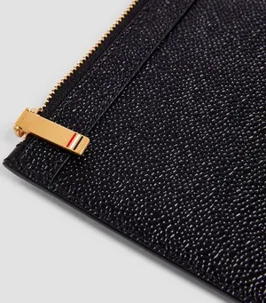 Thom Browne Small Leather Pouch - Black