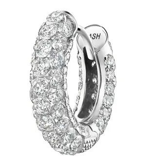 MARIA TASH Pavé Diamond Single Hoop Earring - White