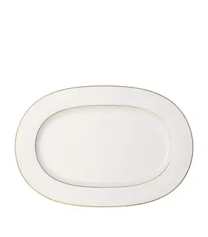 VILLEROY & BOCH Anmut Gold Oval Platter - White