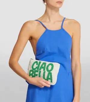 THE JACKSONS Bead-embellished Ciao Bella Clutch Bag