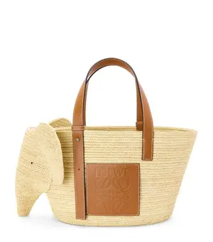 Loewe Woven Raffia Elephant Basket Tote