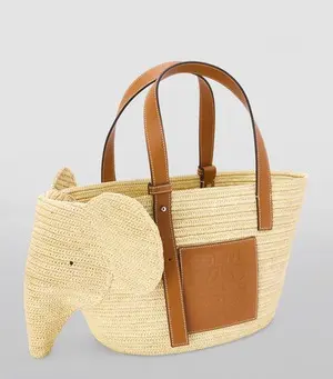 Loewe Woven Raffia Elephant Basket Tote