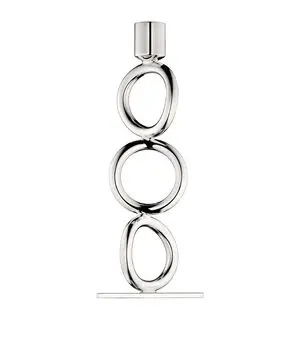 Christofle Plated Vertigo 3-rings Candlestick - Silver