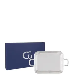GREGGIO Plated Georgian Rectangular Tray With Handles - Silver