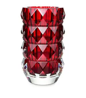 THE MARTHA, BY BACCARAT Louxor Round Red Vase - Clear