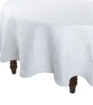 LE JACQUARD FRANÇAIS Tivoli Round Tablecloth - White