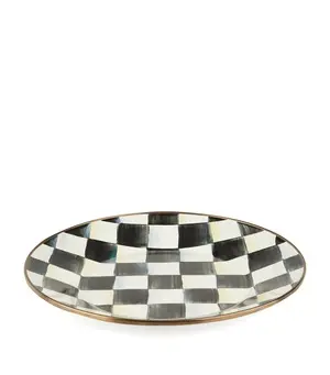 MACKENZIE-CHILDS Courtly Check Enamel Dinner Plate - Black