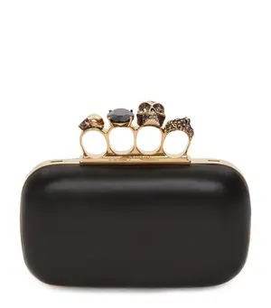 Alexander McQueen Skull Four-ring Clutch Bag - Black