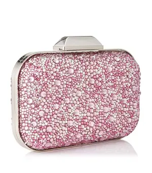 JIMMY CHOO Crystal-embellished Cloud Clutch - Pink