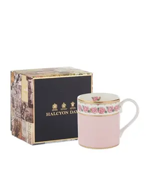 Halcyon Days Shell Garden Floral Mug - Pink