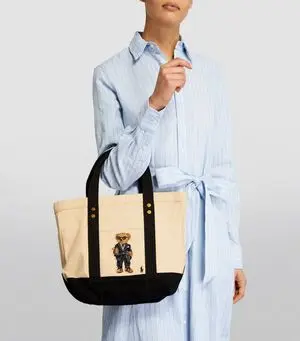 Ralph Lauren Canvas Polo Bear Tote Bag
