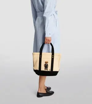 Ralph Lauren Canvas Polo Bear Tote Bag