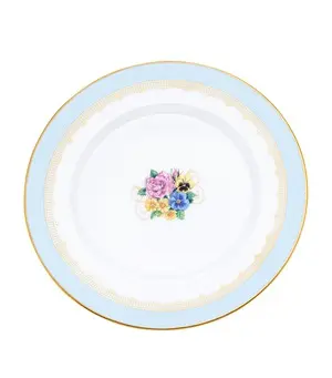 Halcyon Days Castle Of Mey Floral Plate - Blue