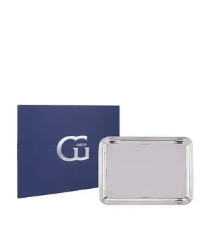 GREGGIO Plated Georgian Rectangular Tray With Handles - Silver