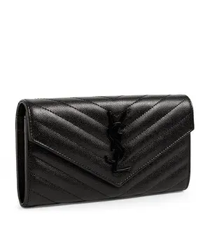 Saint Laurent Monogram Matelassé Large Flap Wallet