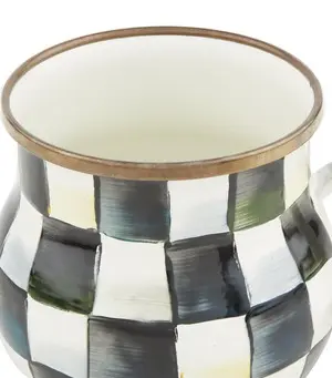 MACKENZIE-CHILDS Courtly Check Enamel Mug - Black